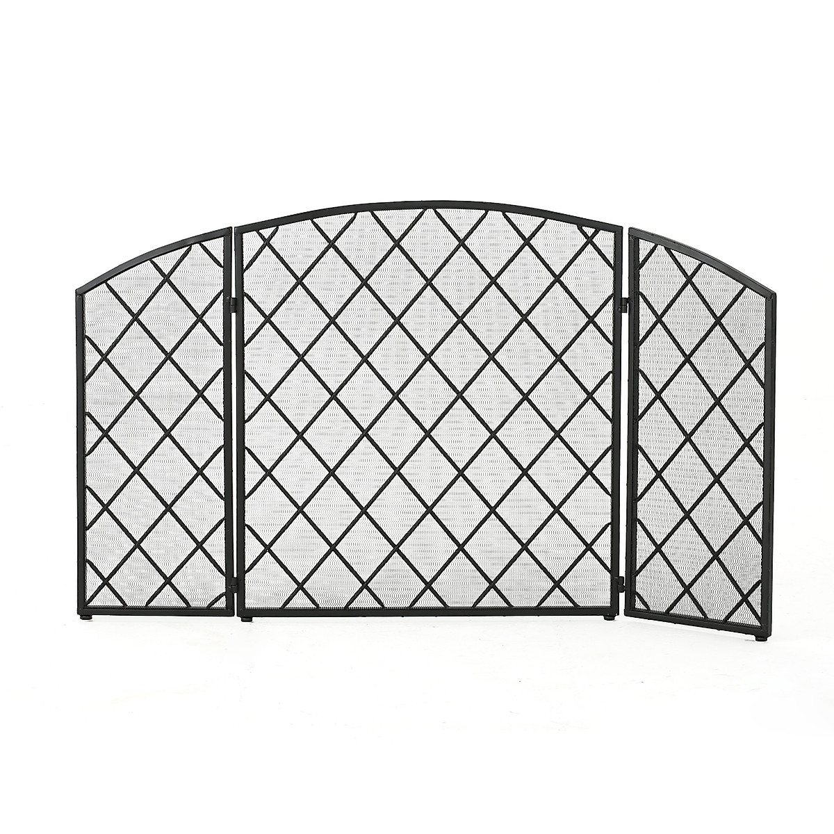 Christopher Knight Home Amiyah 3 Panelled Iron Fireplace Screen, Black