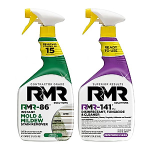 RMR Brands Complete Mold Killer & Stain Remover Bundle - Mold and Mildew Prevention Kit, Disinfectant Spray, Mold and Mildew Stain Remover, Includes 2 - 32 Ounce Bottles