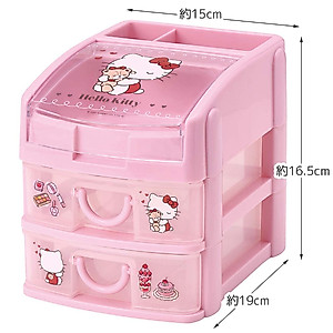 Skater CHE3N-A Mini Chest, Storage Case, Storage Box, Hello Kitty, Fluffy Roman, Sanrio, 5.9 x 7.5 x 6.5 inches (15 x 19 x 1