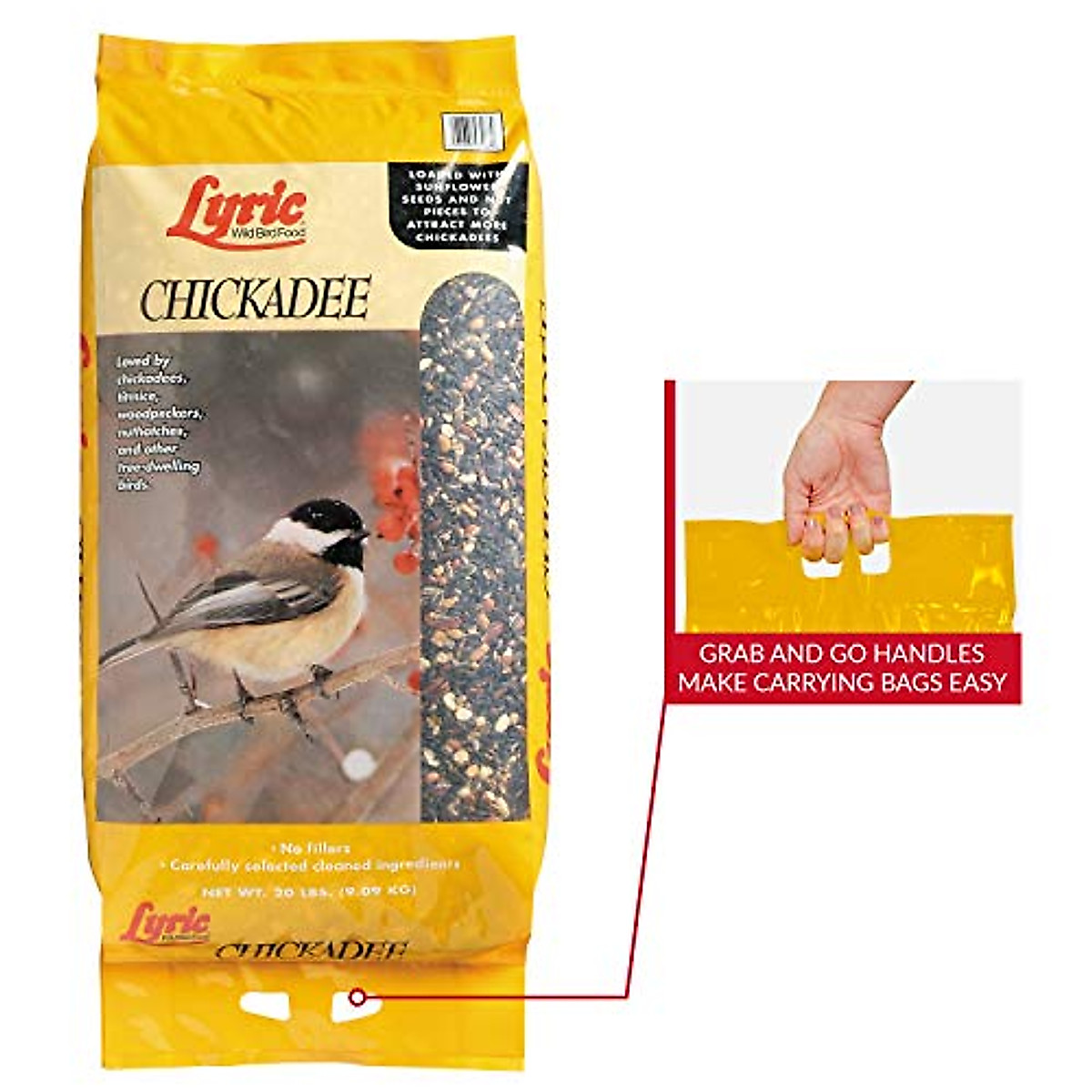 Lyric Chickadee Wild Bird Seed - Sunflower & Nut Premium Bird Food Mix for Chickadees, Nuthatches & Titmice - 20 lb bag