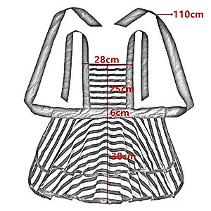 Hyzrz Lovely Handmade Cotton Retro Black Aprons for Women Girls Cake Kitchen Cook Apron for Mother's Gift (Pink)