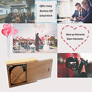 Heart Shaped Wood Flash Drive 32GB USB3.0 with Gift Box, FEWINA Wooden USB Drive 32G USB 3.0 Super-Speed Thumb Drive Jump Drive Wooden Box Ideal Gift for Birthday/Anniversary/Wedding