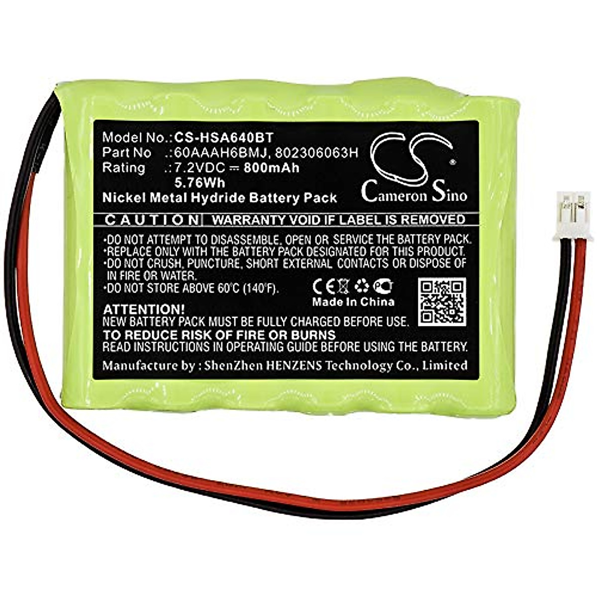 Replacement Battery for Yale Easy AI, Easy EF, Easy Fit, HSA6400 Premium Alarm Control, HSA6410 Panels