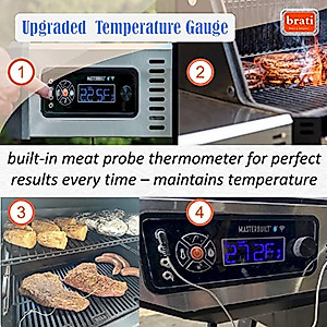 4-Pack Replacement 9004190170 for Masterbuilt Gravity Series Meat Temp Probe with Clips,fit Masterbuilt 560/800/1050 XL Digital Charcoal Grill+Smoker Accessories