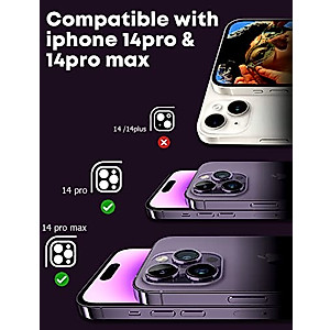 Freefa for iPhone 14 Pro/iPhone 14 Pro Max Camera Lens Protector, Bling Diamond Case for iPhone 14 Pro Camera Lens Protector, for iPhone 14 Pro Lens Protector, HD-High Definition Glass, Case Friendly