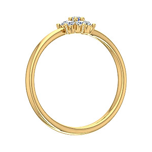 FINEROCK 0.15 Carat Prong Set Diamond Cluster Ring Band in 14K Yellow Gold (Ring Size 6)