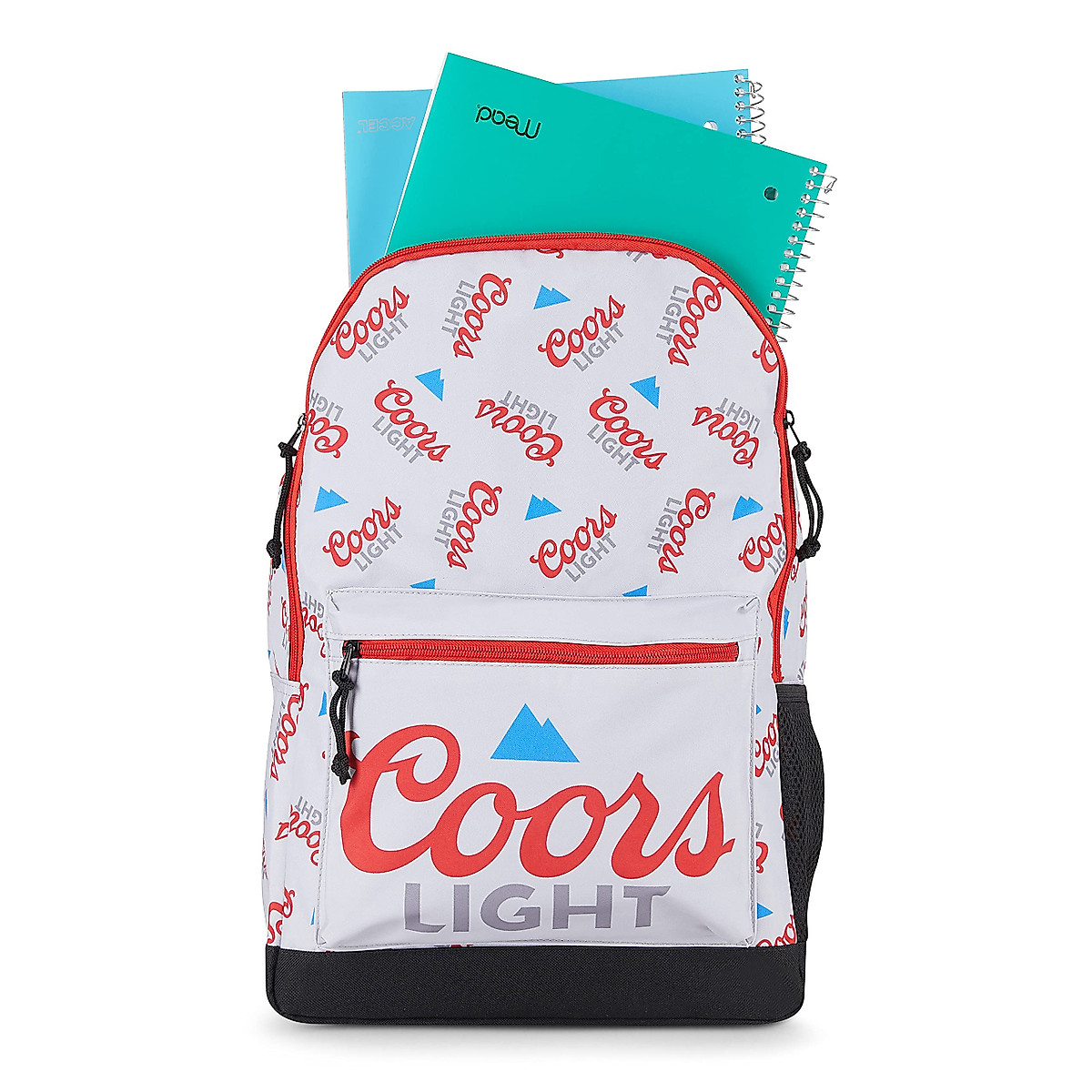 Coors Light Mens Allover Backpack As Cold As The Rockies Bookbag - The Mountains are Blue Knapsack for Men, Women, Adults (Grey)