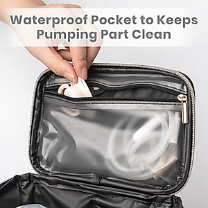 Breast Pump Storage Carrying Bag - Portable & Protective Carrying Case, Fits Major Wearable Pumps, Wristlet Design, Easy Clean, Compact (Small/Black)
