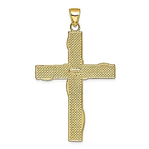 IceCarats 14K Yellow Gold Hope Faith Love Believe Latin Mexican Holy Cross Necklace Religious Pendant Jesus Christ Charm Only