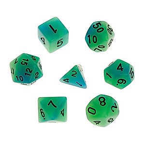 7pcs/Set Luminous Polyhedral Sided Dice D4 D6 D8 D10 D12 D20 Set for Dungeons & Dragon D&D RPG Poly Game