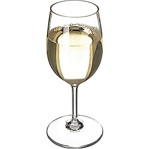 Carlisle FoodService Products 564507 Alibi Shatter-Resistant Plastic White Wine Glass, 8 oz., 6.94" Height, 2.75" width, 2.75" Length, Polycarbonate (Pc), Clear ,pack of 1