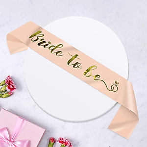 Lunhoo 12 Pack Team Bride Sash Set, Bachelorette Party Sashes, Team Bride Sash for Bridal Party and Wedding Celebrations (Rose Gold)