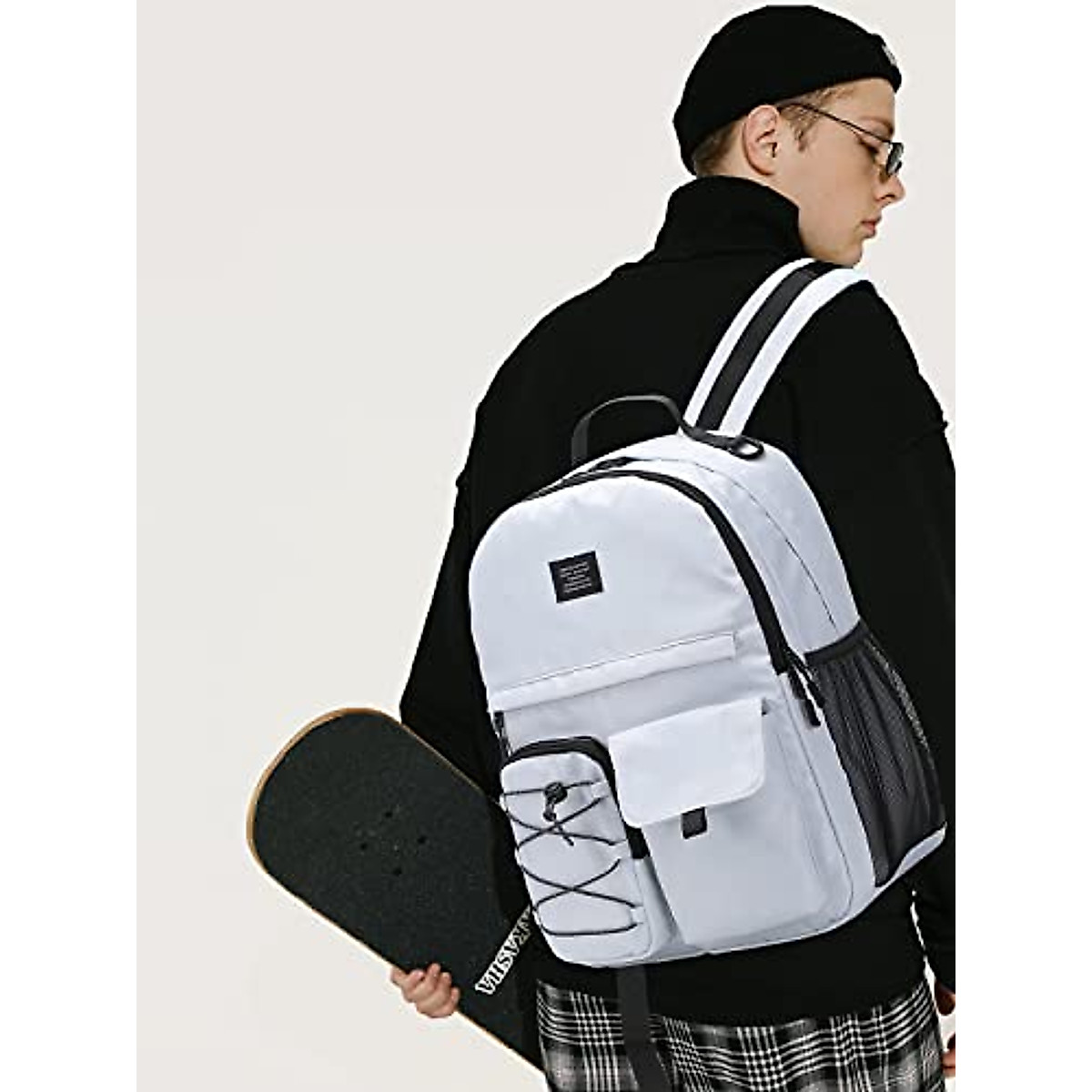 Lohol Casual Backpack for Teen Boys and Girls, Anti Theft Daypack with 15 Inch Laptop Compartment for Travel School (Grey)