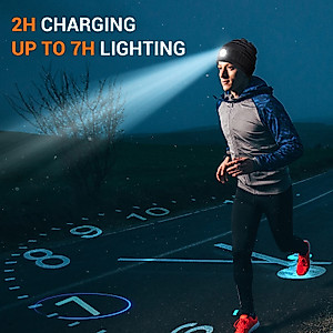 Mens Gifts Beanie Hat with Light: Stocking Stuffers Women Men Rechargeable Cap LED Flashlight Winter Hats Gift Ideas for Dad Black