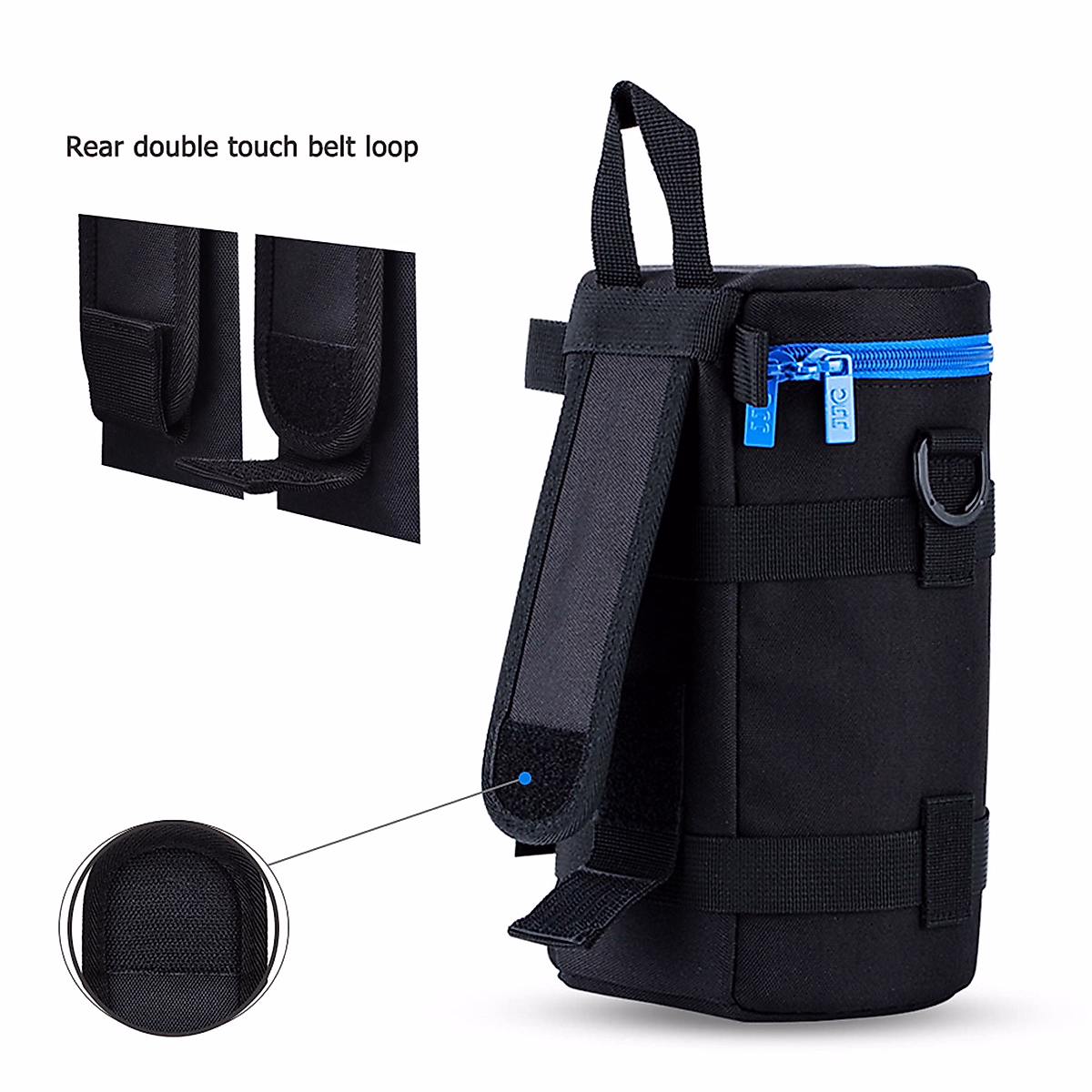 JJC Large Camera Lens Pouch Case Bag for Canon EF 100-400mm, 70-200mm f2.8 III II, 180mm f3.5L, RF 600mm f11, AF-S 80-200mm, 70-200mm f2.8G VR II and Other Lens Below 4.3 x 8.8(D x L)