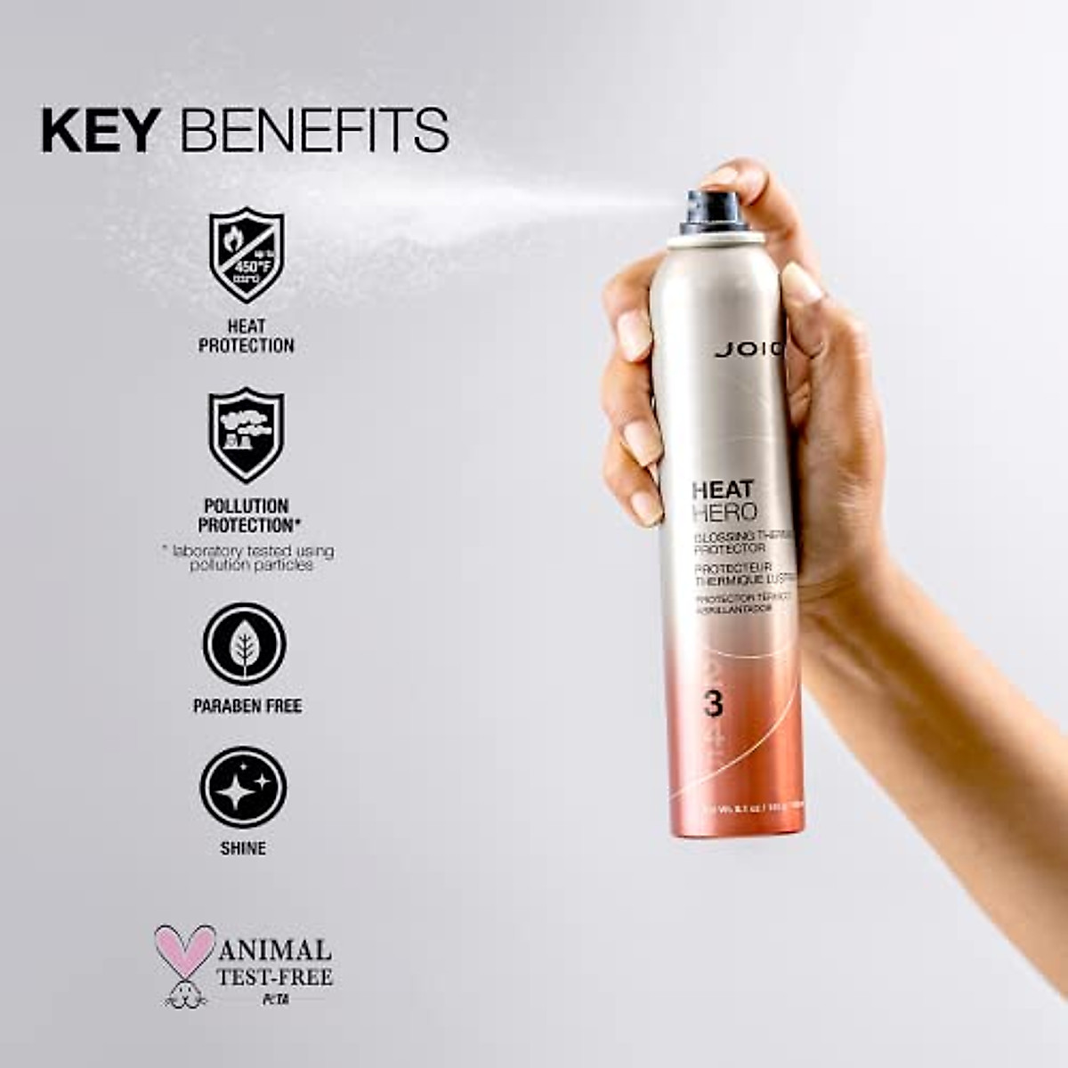 Heat Hero Glossing Thermal Protector | For Most Hair Types | Thermal Heat, Humidity, Pollution, & UV Protection | Reduce Split Ends | Boost Shine | Paraben & Sulfate Free | 180mL