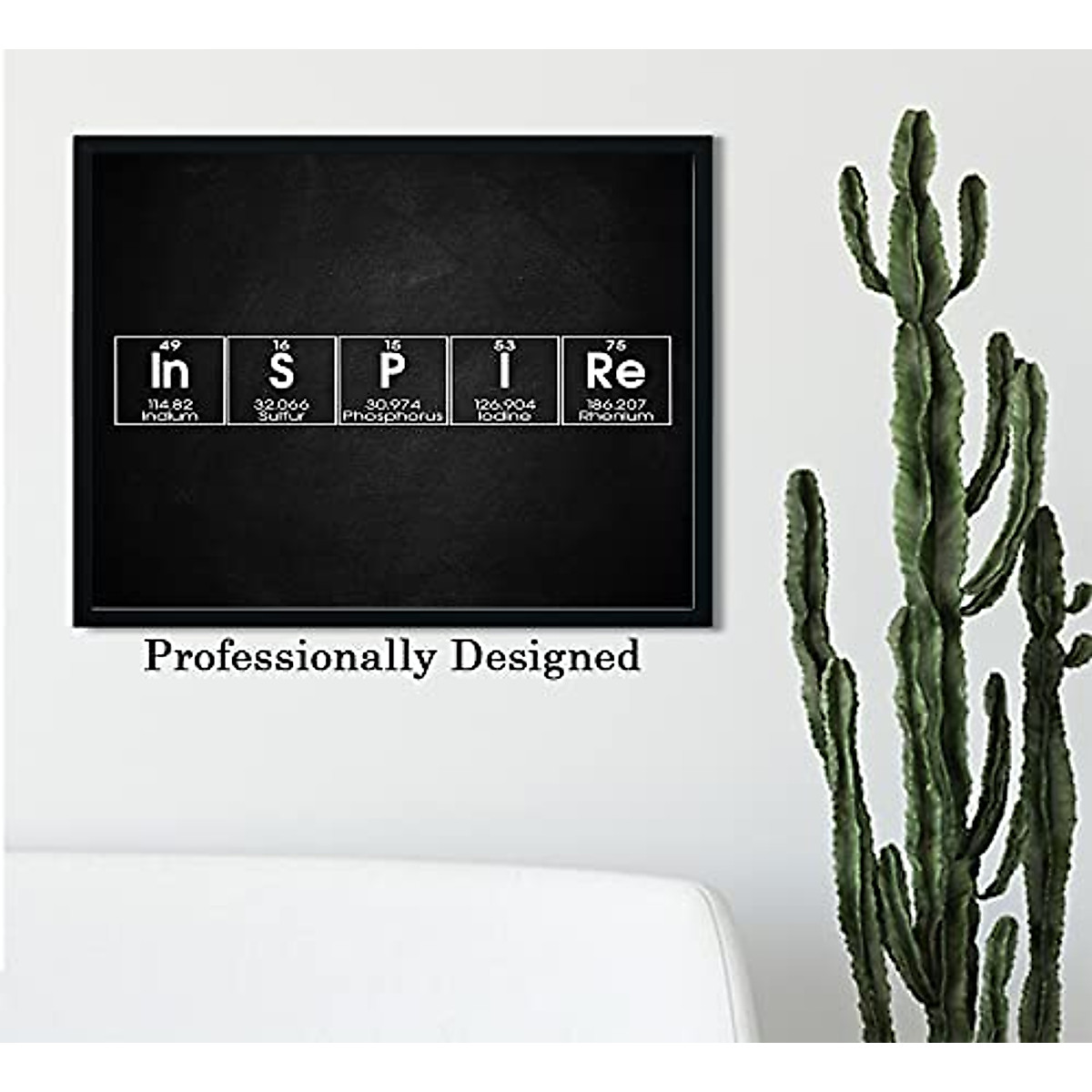 Inspire Periodic Table of Elements Print, 14"x11" Unframed Inspirational Science Poster, Chemistry Art Ideal for Science Lab, Classroom or Home Decor