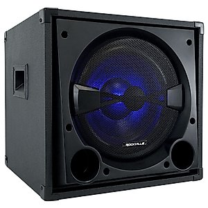 Rockville BASS Blaster 12 12" 800w Powered Home Audio Subwoofer Theater Sub, Black