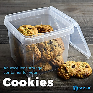 48-oz. Square Clear Deli Containers with Lids | Stackable, Tamper-Proof BPA-Free Food Storage Containers | Recyclable Space Saver Airtight Container for Kitchen Storage, Meal Prep, Take Out | 20 Pack