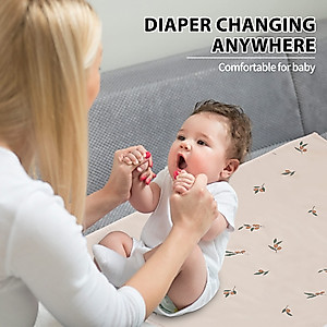 Vegan Leather Baby Changing Mat - Wipeable Portable Changing Pad, Foldable Travel Changing Mat for Baby, Newborns (Branch,20"*28")