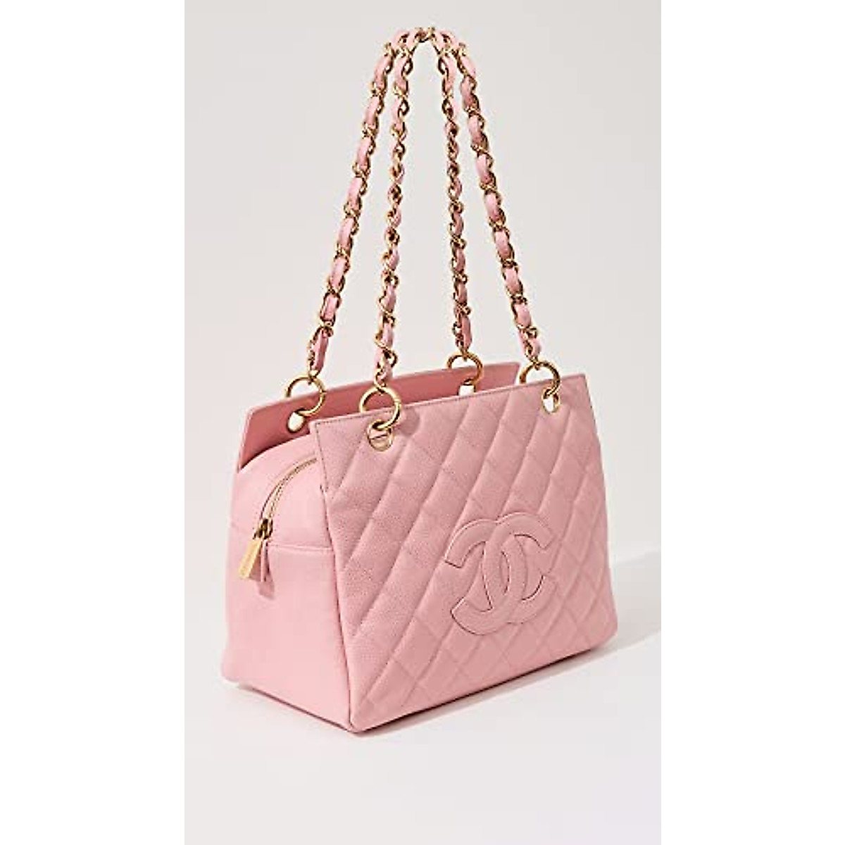 CHANEL Women's Pre-Loved Petite Timeless Tote, Caviar, Pink, One Size