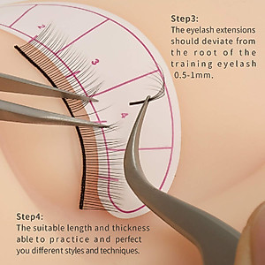 30 Pairs Practice Lashes for Lash Extensions Training Eyelash Extension Supplies Practice Strips Thin Band 8mm Mimic Natural Eyelash for Mannequin Head Tech Must Haves by EMEDA