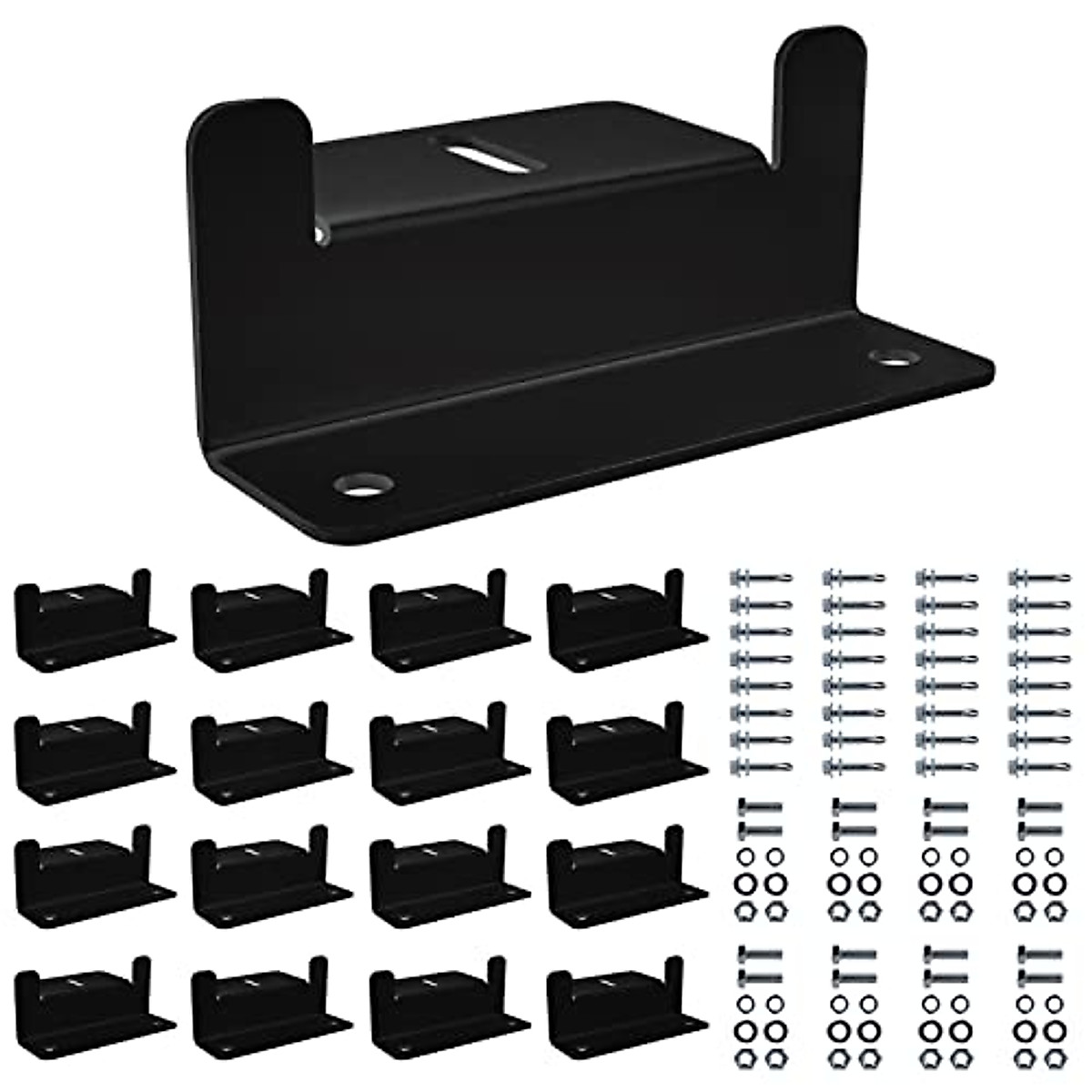 D&ONEHOS Solar Panel Mounting Z Brackets Lightweight Aluminum Corrosion-Free Construction for RVs, Trailers, Boats, Yachts, Wall and Other Off Gird Roof Installation, 16 Units per Set,Black