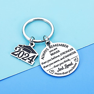 Senior Year 2024 Graduation Gifts for High School Senior Inspirational Graduation Gifts for Him Graduation Gifts for Her College Student Keychain Gifts for Children Son Daughter Grandson Granddaughter