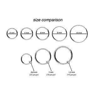 PIERCINGLINE Segment Ring Clicker made of surgical steel - Hoop Piercing in gold, silver, rose gold or black - nose ring, septum ring, ear helix piercing jewelry or tragus cartilage hoop