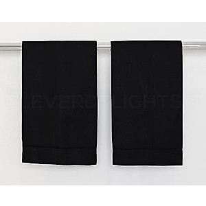 CleverDelights Black Linen Hemstitched Hand Towels - 6 Pack - 14" x 22" - Fingertip Towel