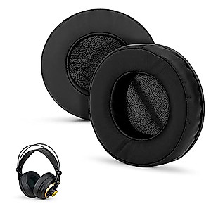 BRAINWAVZ Round Replacement Memory Foam Earpads - Suitable for Many Other Large Over The Ear Headphones - Sennheiser, AKG, HifiMan, ATH, Philips, Fostex, Sony (Black)
