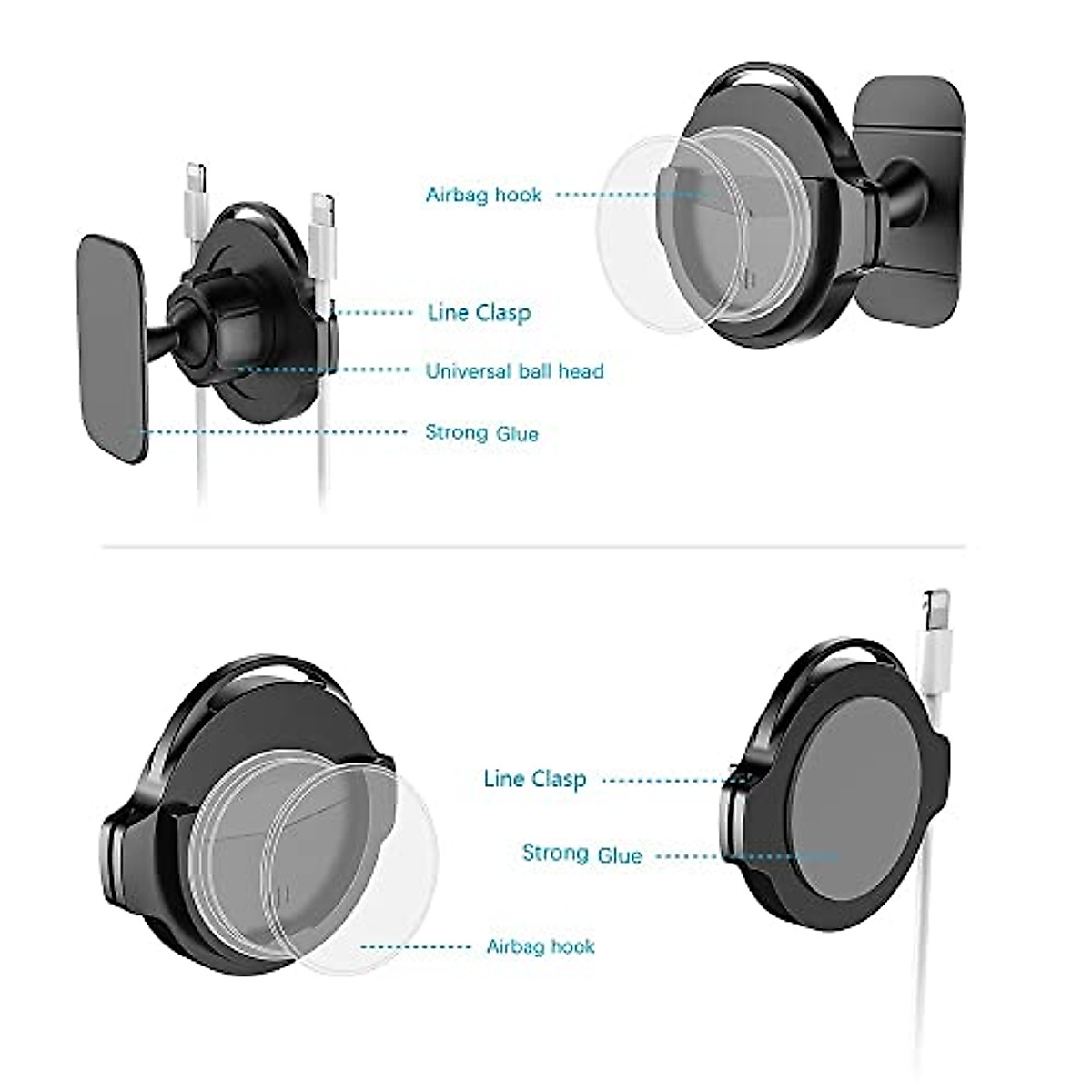 daite Socket Car Mount Car Grips Holder for Phone Stand 360 Rotation Dashboard Sticker Holder for Socket Mount Users on Car Dashboard Home Wall Office Kitchen (Rotation + Flat)