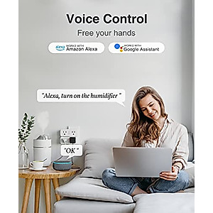 Dual Smart Plug Extender, GHome 2.4G Wi-Fi Outlet with Individual Control Works with Alexa, Echo, Google Home, No Hub Required, ETL Certified (4 Pack)