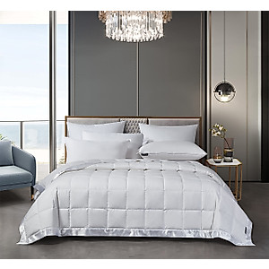 Beautyrest Tencel™ Lyocell/Cotton Blend Blanket, Breathable RDS White Down Blanket, 650 Fill Power Oversized Blanket, Light Warmth Bed Blanket with Silky Flange Binding