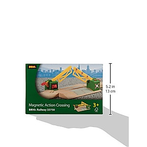 BRIO World 33750 - Magnetic Action Crossing | Interactive Wooden Toy Train Accessory | Enhances Hand-Eye Coordination | Compatible with All BRIO Train Sets | Ideal for Kids Ages 3 and Up