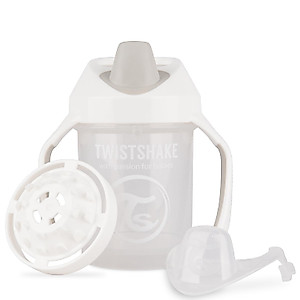 TWISTSHAKE Sippy Cups - Premium 230ml/8oz Toddler Sippy Cups for 4+ Months - Leak-Proof Design, Easy-Grip Bottle with Soft Sippy Spout, BPA Free - White
