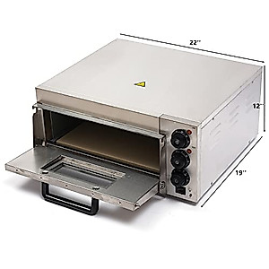 Commercial Single Pizza Oven 2000W Countertop Electric Pizza Oven 14" Single Layer Deck Deluxe Pizza Maker Restaurant Home Kitchen Pizza Oven Baker Snack Oven Cooker