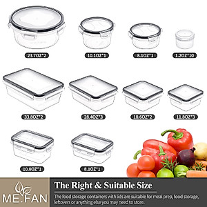 52 PCS Food Storage Containers with Lids By ME.FAN, Airtight Plastic Food Containers for Pantry & Kitchen Storage Organization(26 Containers + 26 Lids) Lunch Containers, Meal Prep containers with Labels & Marker