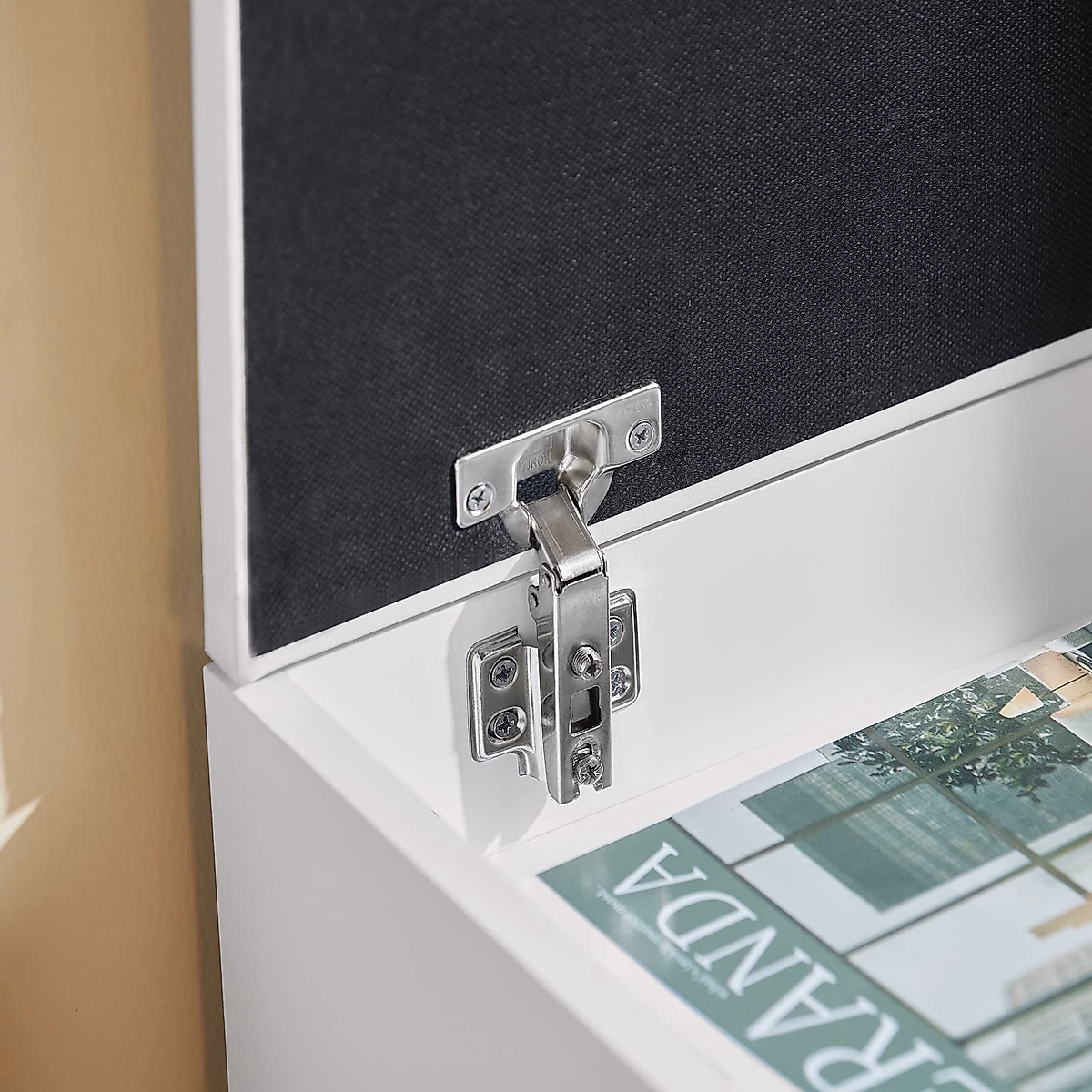 SoBuy Shoe Storage Bench for Entryway, Shoe Rack Shoe Cabinet with Lift Up Bench Top and Padded Cushion Hallway, Grey, FSR25-W