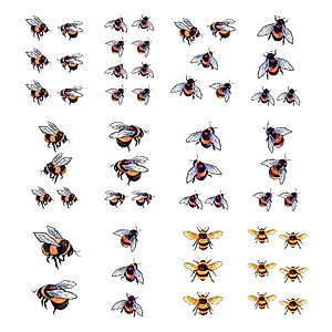 SanerLian Bee Insect Temporary Tattoo Sticker Ladybug Cartoon Fake Cartoon Boys Girls Kids Hand Arm Party Favor Waterproof 10.5X6cm Set of 12 (SF170)