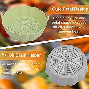 4 Pack Air Fryer Silicone Liners Reusable Round Insert, 8.5 Inches for 5 to 8 Qt Food Safe Air Fryer Basket Accessories Dishwasher Washable Replacement Silicone Pot for Oven Accessories