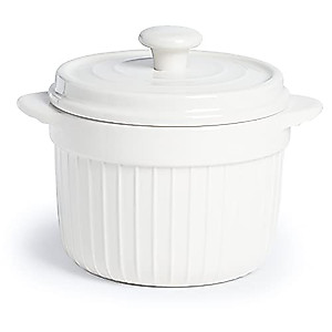 ONTUBE Ceramic Candy Jar with Lid 17oz, Porcelain Cookies Jar Candy Dishes (White)