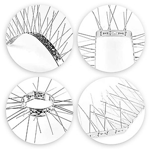 Yeasing Bird Spike for Pigeons 5Pack Bird Spikes 25cm Fence Animal Deterrent Bird Repellent Set Pigeon Spikes Long Seagull Cat Intruder Deterrents for Roofs and Windows, Sliver