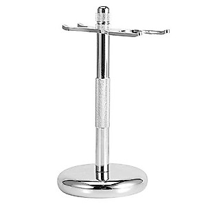 Professional Men's Shaving Tool Kit for Men Beard Shaving Stand Holder + Faux Badger Hair Brush + Alloy Soap Mug Bowl Kit, Set Mustache Care, Travel Case for Male