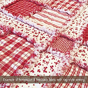 Perfect Red 6 Cotton Homespun Plaid Fabric by JCS - Sold by The Yard