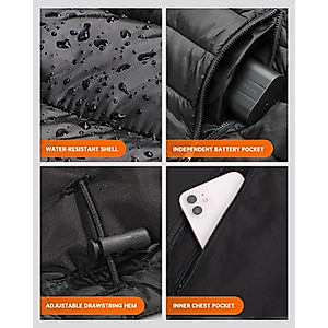 Neveland Men's Lightweight Heated Vest with Battery Pack (Large)