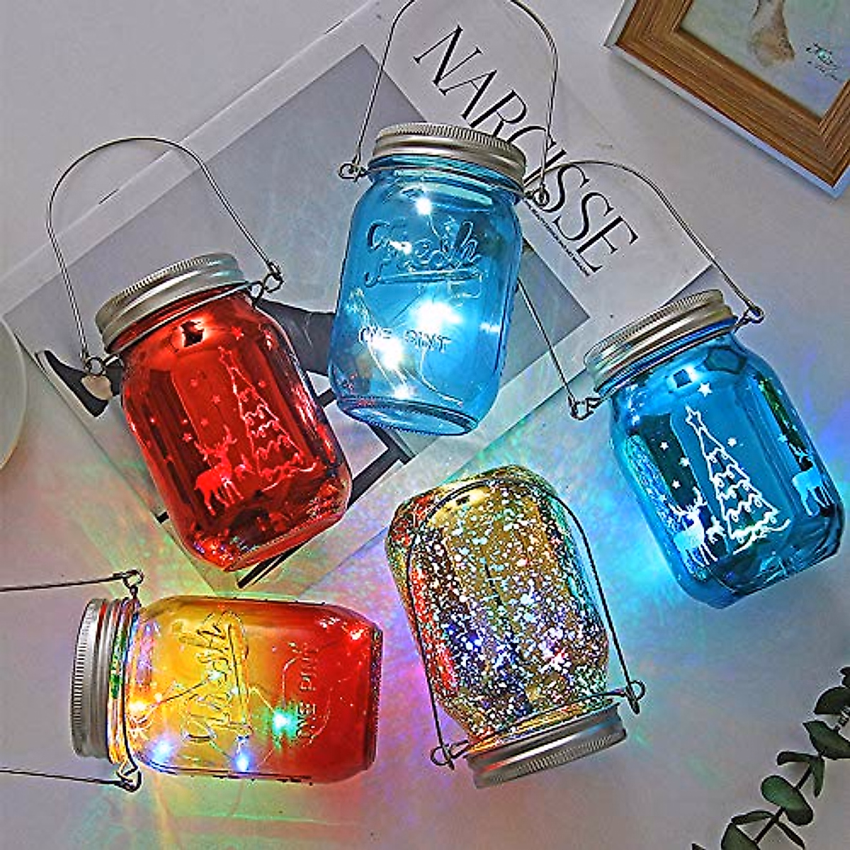 NEXXXI 20 Pack Stainless Steel Wire Handles, Burlap Wire Hangers for Regular Mouth Mason, Ball, Canning Jars, Twine and Metal Handles