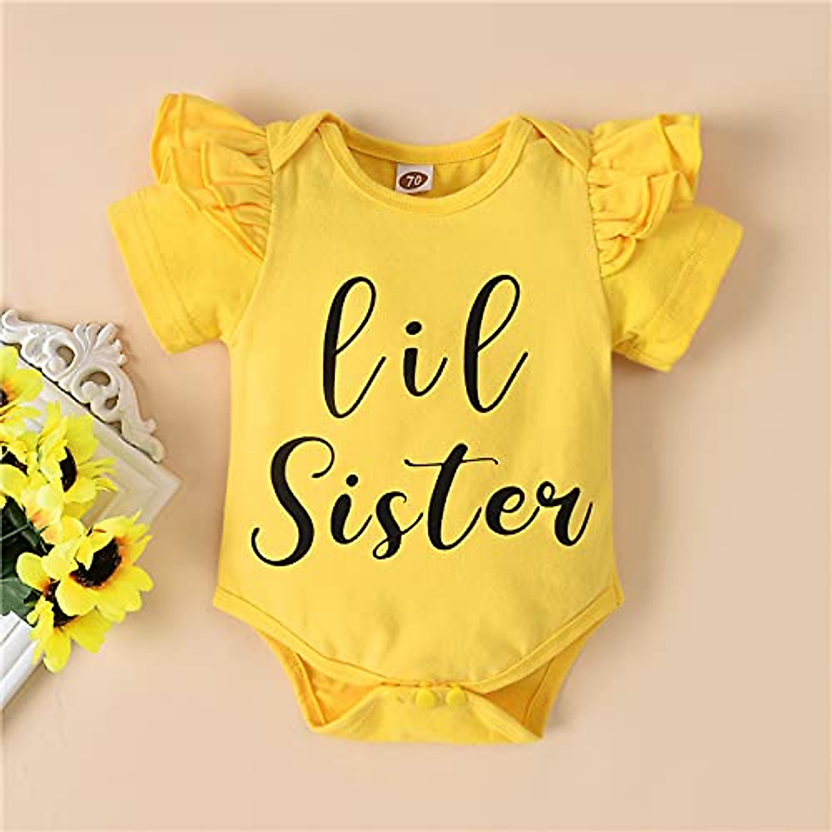 Honykids Toddler Baby Girls Sister Matching Outfits Little Sister Big Sister Clothes Set