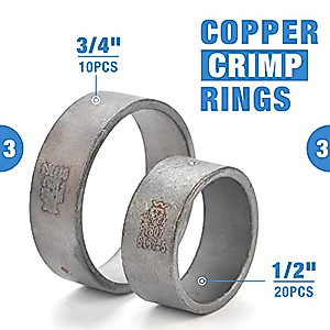 iCrimp Angle PEX Crimping Tools Combo Kits for 1/2" & 3/4" Pex Crimp Rings with Go/No-Go Gauge with PEX Pipe Cutter Suits for All US F1807 Standards Copper Rings