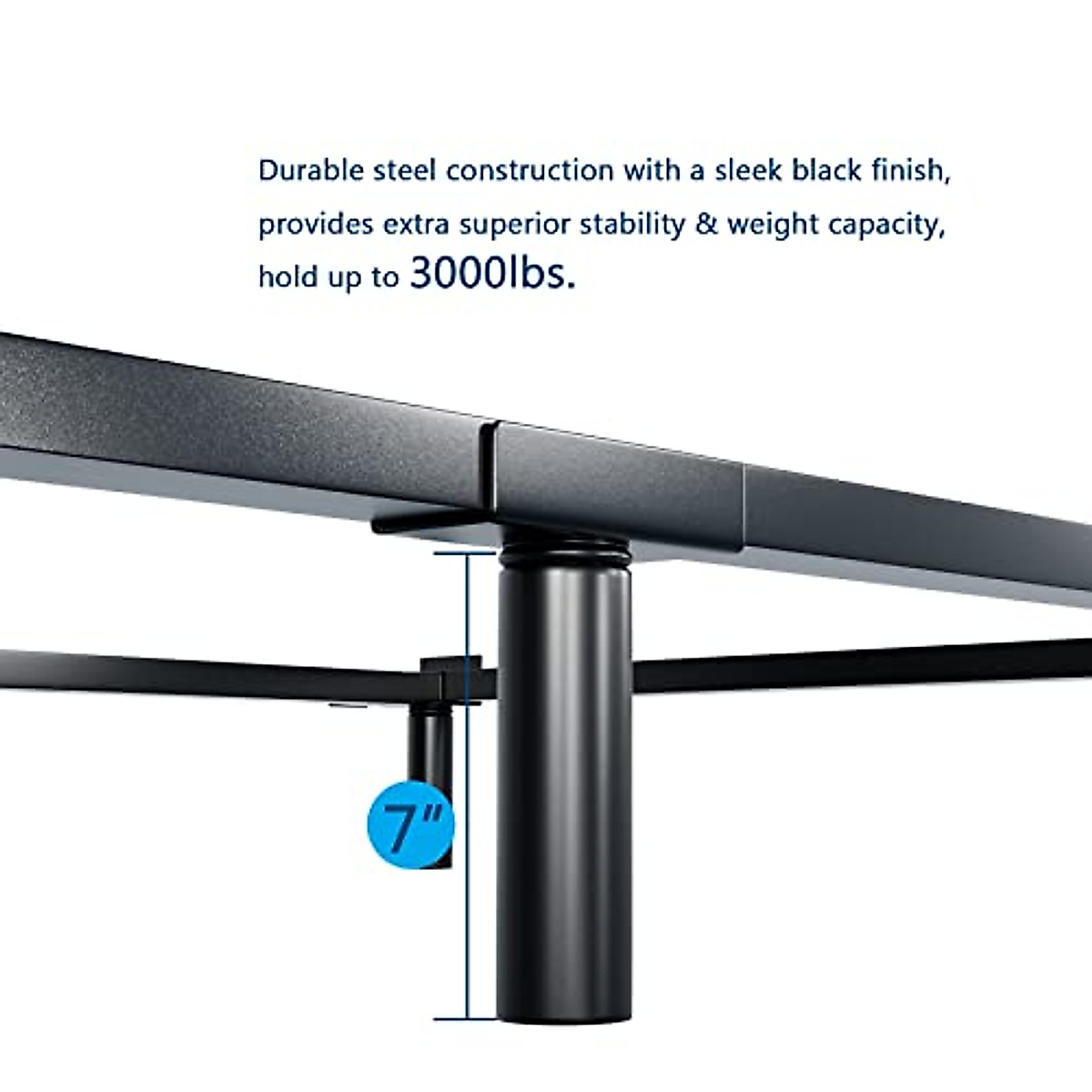 HOMUS Modern Metal Platform Bed Frame King, Heavy Duty Low Profile Bed Base - 3000lbs Capacity Support, Easy Assemble, Black